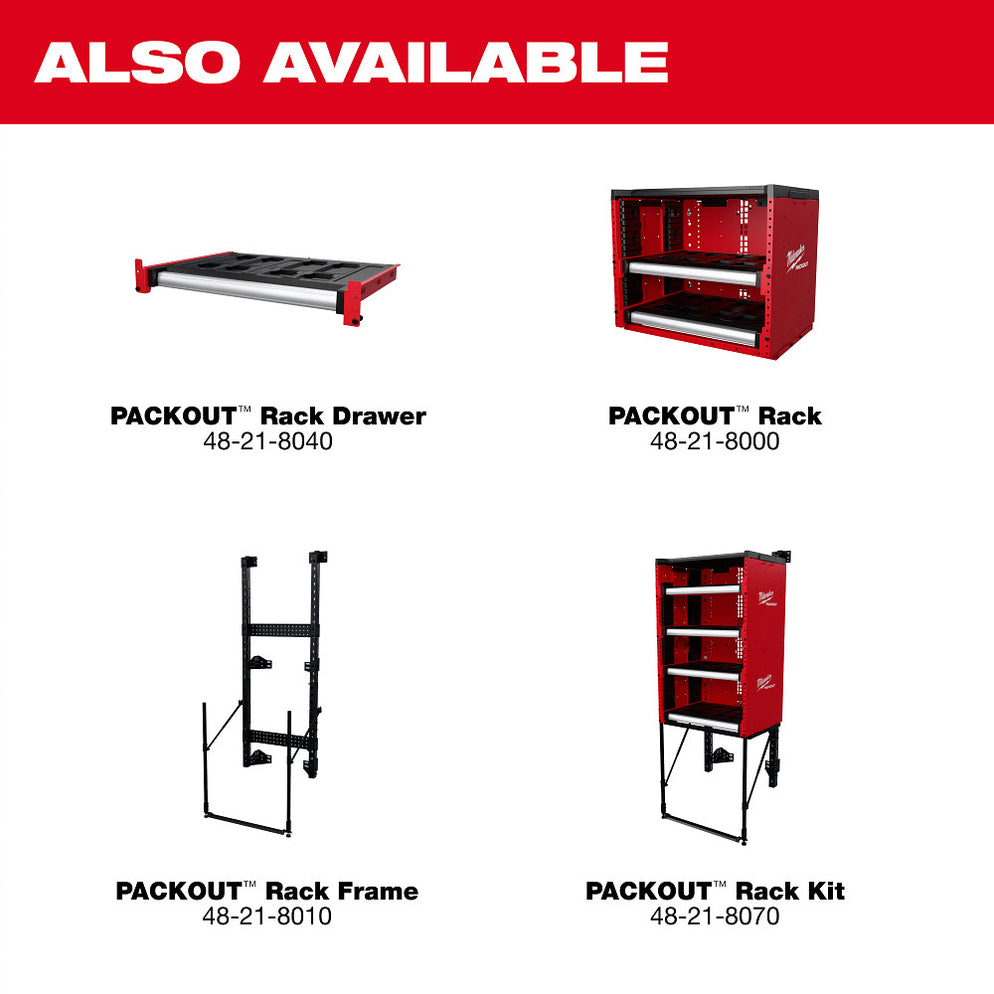 Milwaukee 48-21-8070 PACKOUT Modular Storage System Rack Kit w/ Sliding ...