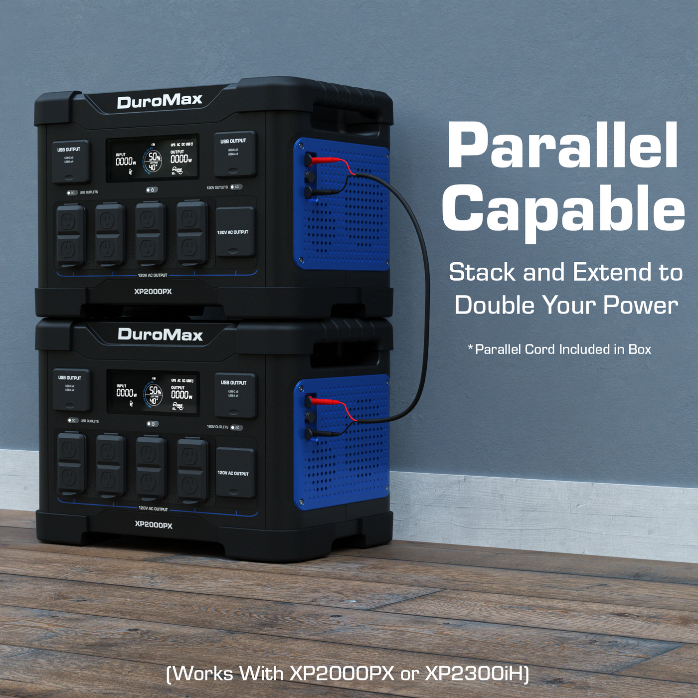 DuroMax XP2000PX 2000 Watt 1843 Wh LiFePO4 Portable Battery Backup ...