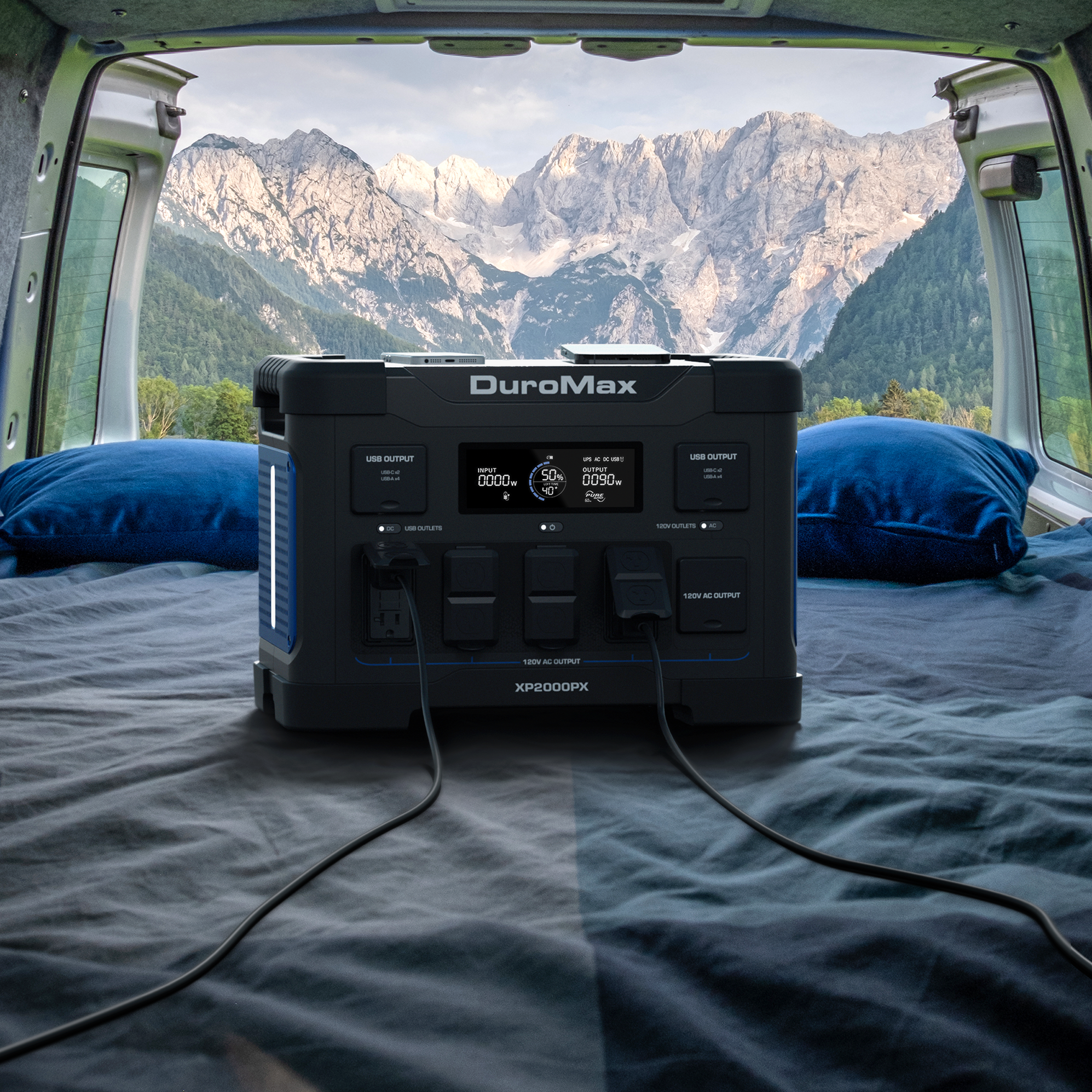 DuroMax XP2000PX 2000 Watt 1843 Wh LiFePO4 Portable Battery Backup ...