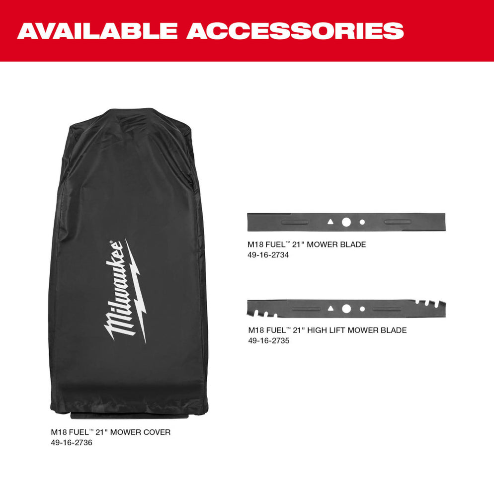 Milwaukee 2823-22HD M18 FUEL 21" Self-Propelled Cordless Lawnmower ...