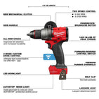 Milwaukee 2906-20 M18 FUEL 18V 1/2" Hammer Drill/Driver w/ ONE-KEY ...